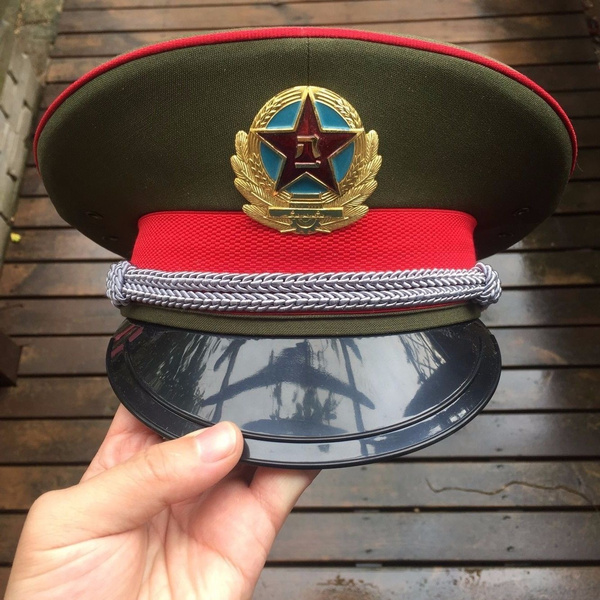 59Cm New Officer Cap Visor Hat Chinese Army Cap Badge Military Officer ...