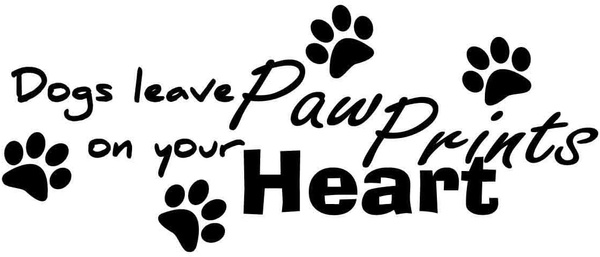 Dogs Leave Paw Prints on Your Heart Vinyl Wall Art Decals Sticker | Wish