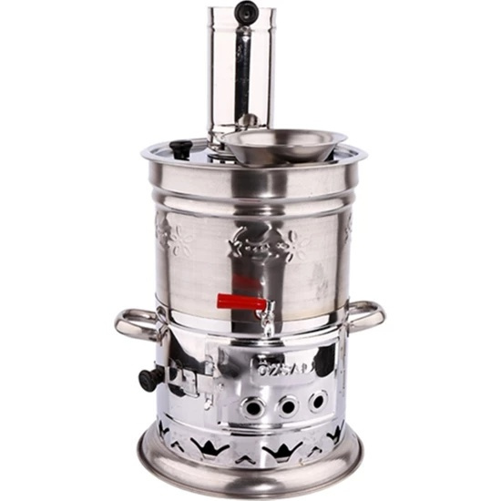STAINLESS STEEL SAMOVAR WOOD BURNING COAL STOVE CAMPING KETTLE TEA ...