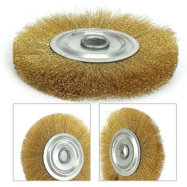 125mm/ 5 Inch Copper Wire Wheel Brass Brush For Bench Grinder Metal ...