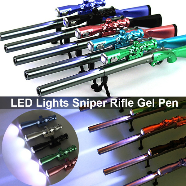LED Light Creative Sniper Rifle Modeling Gel Pen Weapons Pen Black ...