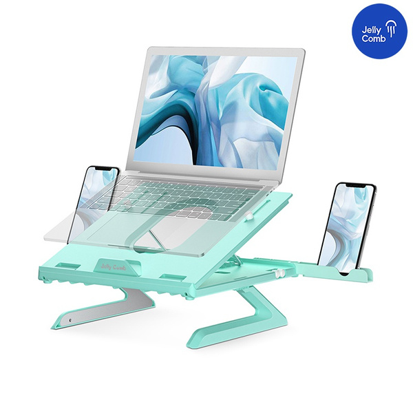 Jelly Comb Laptop Stand with Built-in Foldable Legs and Phone Holder, 9 ...