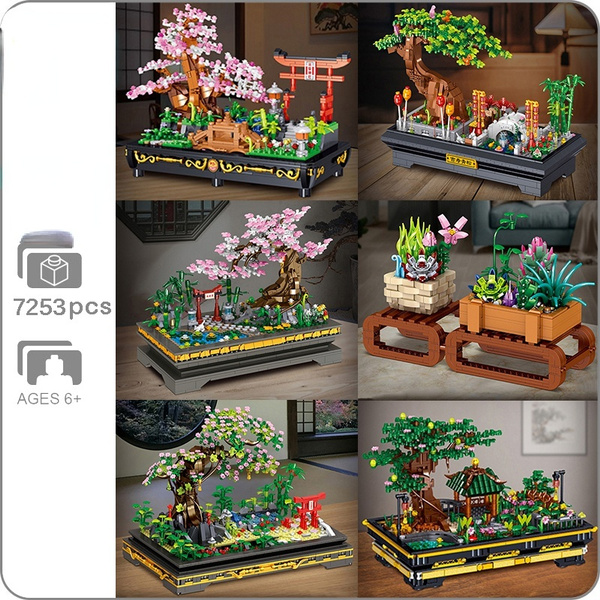 Architectuur Pot Plant Sakura Peach Grenen Pagode Boom Bloem Tuin Diy ...