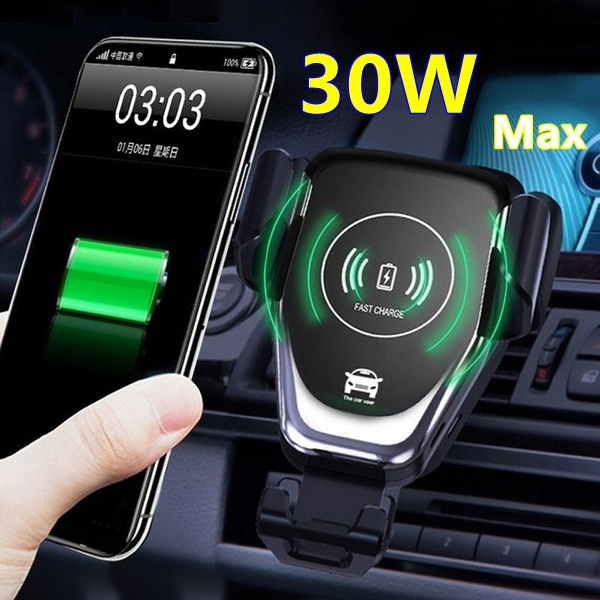 New upgrade 10W 30W qi fast wireless charger car mobile phone frame ...