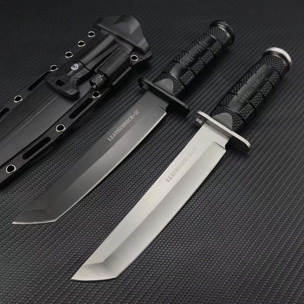 2022 Jungle Tactical Straight Knife Fixed Blade Hacking Knife, Outdoor ...