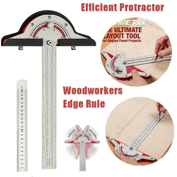 Woodworking EdgeRuler AngleProtractor Woodworkers Ruler Triangle ...