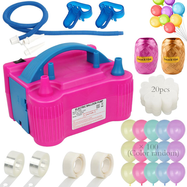 Balloon Pump Electric Air Inflator Pump, Reusable Dual Nozzle Blower ...