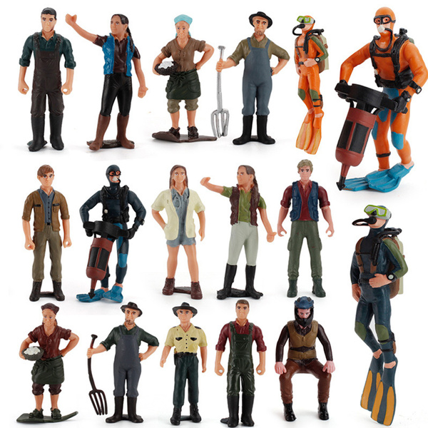Mini Hot 1:25 Scale Farm Human Figure Worker Farmer Action Figure PVC ...