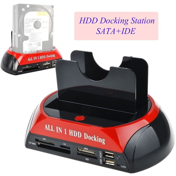 Multifunctional HDD Docking Station Dual USB 2.0 2.5/ 3.5 Inch IDE SATA ...