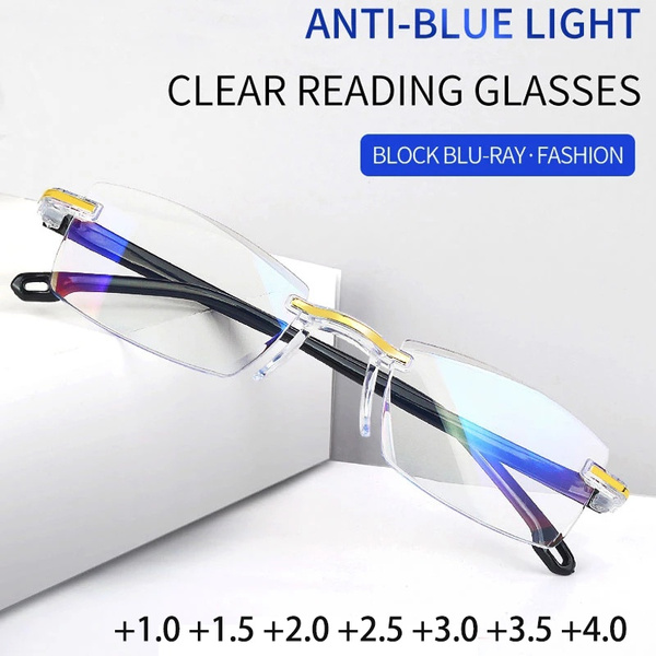 Rimless Reading Glasses Foldable Portable Magnification Eyewear Fashion ...