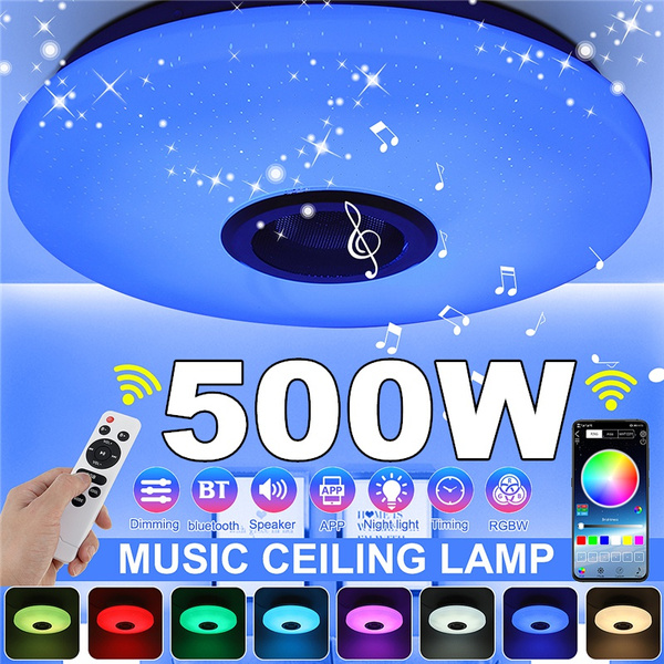 500W Smart LED Ceiling Light Flush Mount with bluetooth Speaker, RGB ...