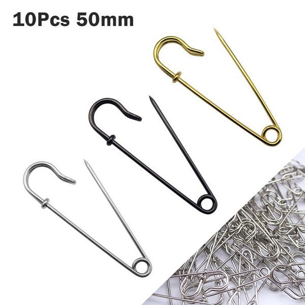 10Pcs 50mm Safety Pins Sewing Pins Large Safety Pins Brooch for Jewelry ...