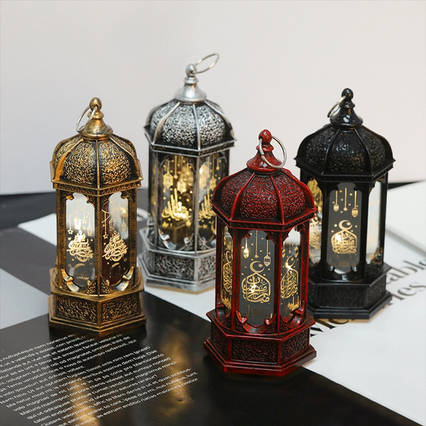 Eid Mubarak LED Lantern Lights Ramadan Decoration for Home Islamic ...