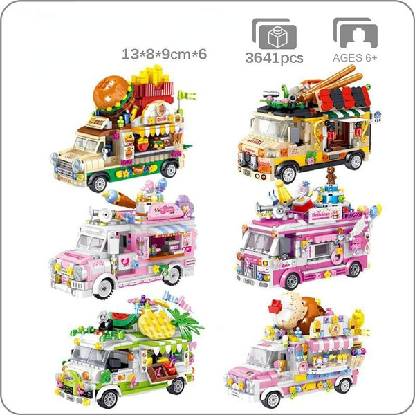 Fruit Snoep Ijs Taart Sushi Hamburger Auto Food Truck 3D Model Mini ...