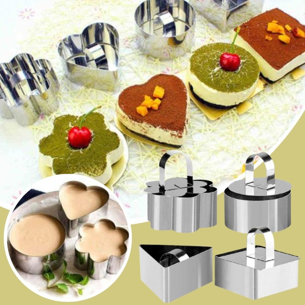 Cake-Shaped Mousse Rings, Cakes & Sushi Molding Forms Kit, Stainless ...