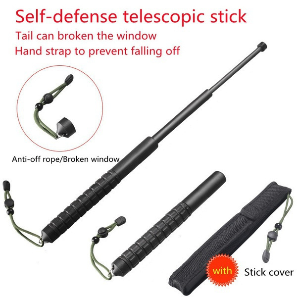 Three-section telescopic rocker rocking, rolling, self-defense weapon ...