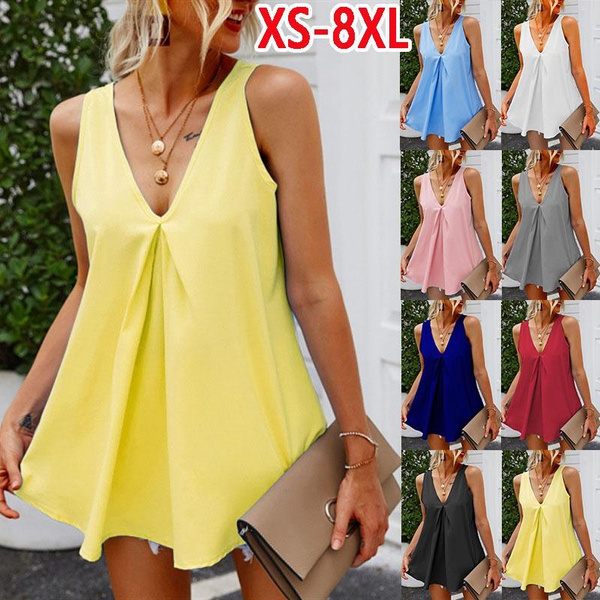 XS-8XL Women Fashion Clothing Tops for Women Casual Camisole Loose V ...
