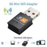 Uncharged Mini Wifi Signal Receiver 5G Wireless USB Computer Dual Band ...