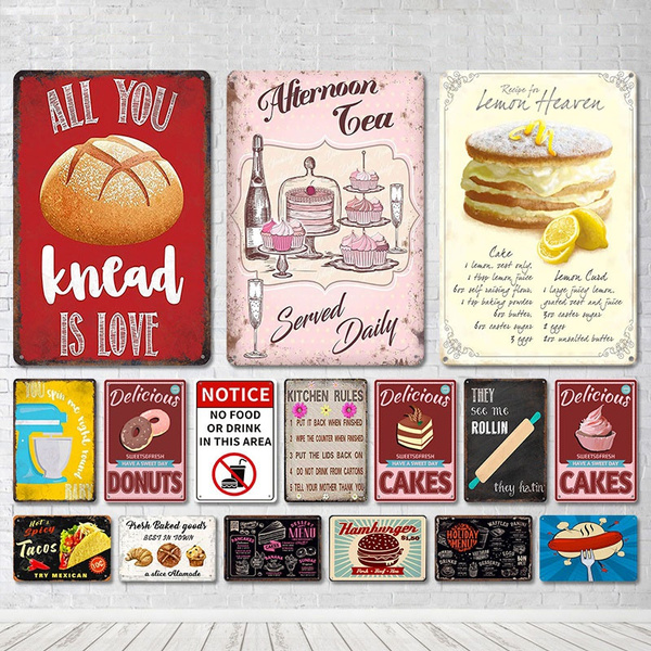 Afternoon Tea Cakes Metal Posters Vintage Tin Signs Fast Food ...