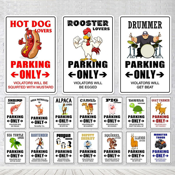 "Parking Only" Parking Lot Warning Signs Vintage Metal Tin Sign Outdoor ...