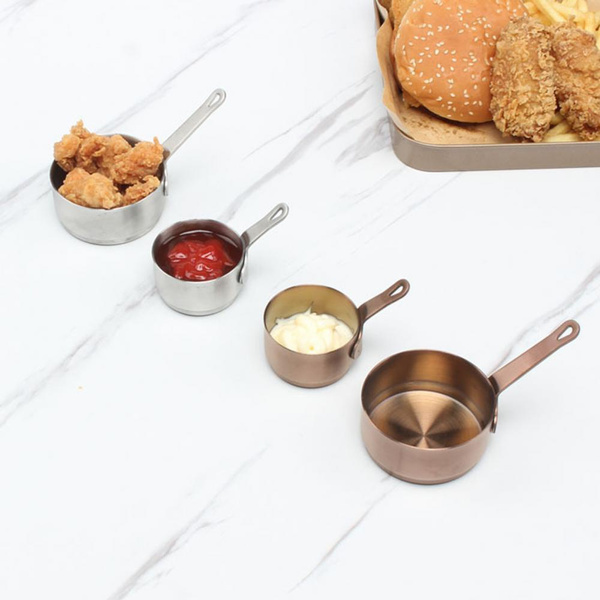 Stainless Steel Sauce Mini Pot with Handle Dipping Sauce Bowl ...