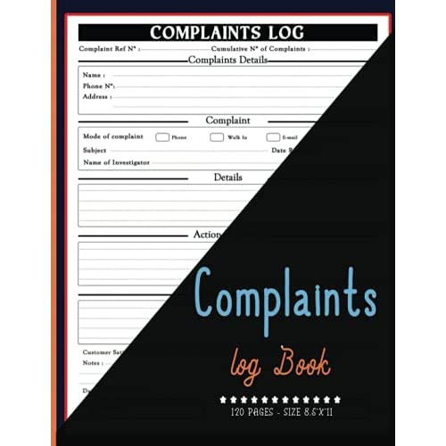 Complaints Log Book: Perfect for businesses, sites, waste facilities ...