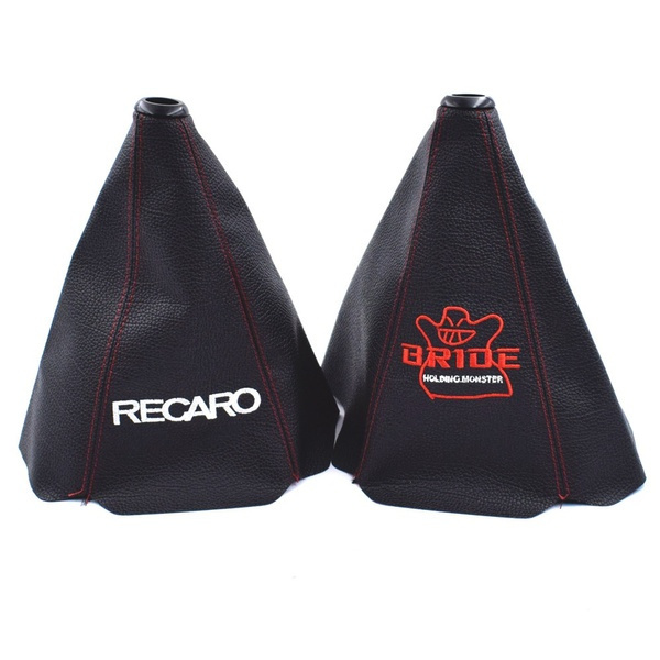 New JDM Style Bride Recaro PVC Shift Lever Knob Boot Cover Racing Shift ...