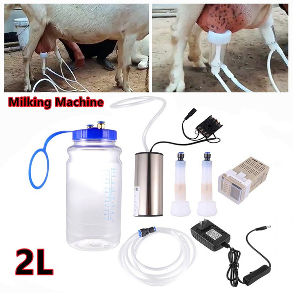 1 Set 2L Milking Machine Cow Goat Electric Automatic Vacuum Pump ...