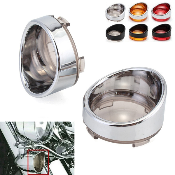 2" Motorcycle Front Rear Turn Signal Lights Indicator Lens Cover Bezels ...