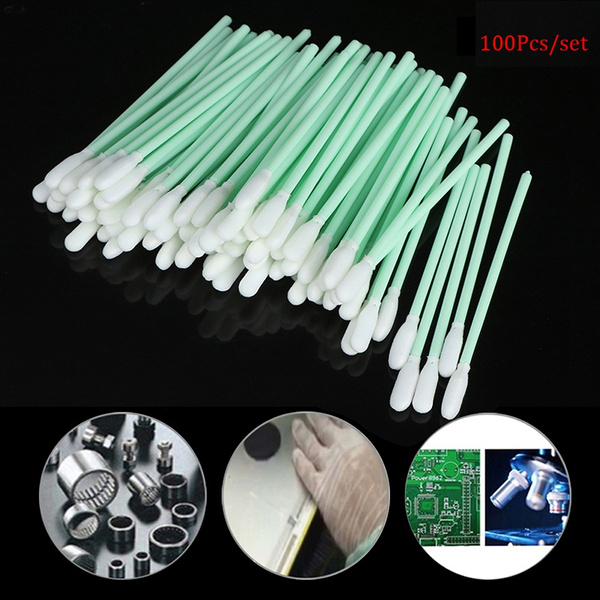 100pcs Sponge Cleaning Swaps Buds Foam Antistatic Sponge Sticks Swabs ...
