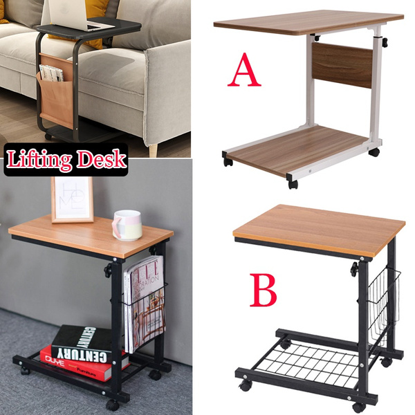 Household Adjustable Movable Liftable Computer Desk Laptop Side Table ...