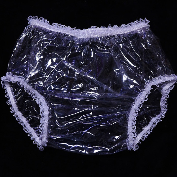 PVC Lace Edge Plastic Pants ABDL Adult Baby Diaper Pants Cover Reusable ...