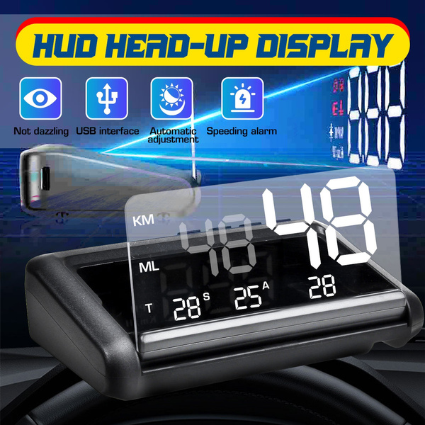 Car display OBD Auto Speedometer projector HUD head-up Warning Alarm ...