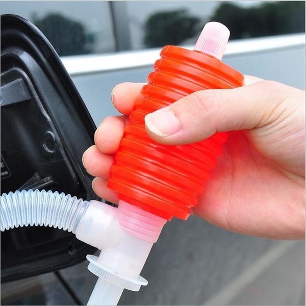 Portable Car Manual Hand Siphon Pump Hose Gas Oil Syphon Transfer Pump ...