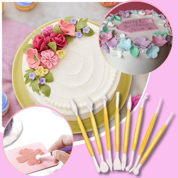 Fondant Cake Decorating Modelling Tools 8PCS, Daisy Flower Cutter Gum ...