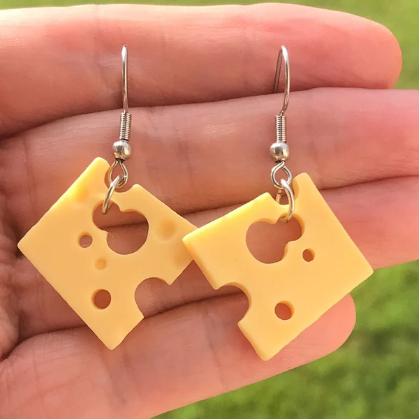 Cheese Earrings, Swiss Cheese Earrings, Food Earrings | Wish