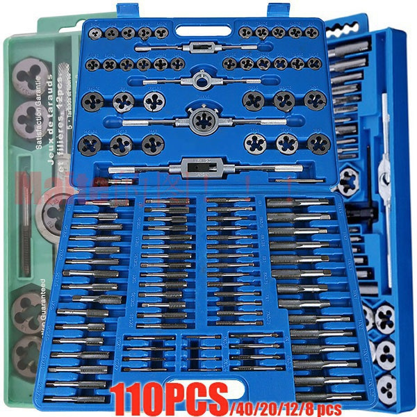 110/40/20/12/8Pcs Professional Metric Screw Nut Tap and Die Set with ...