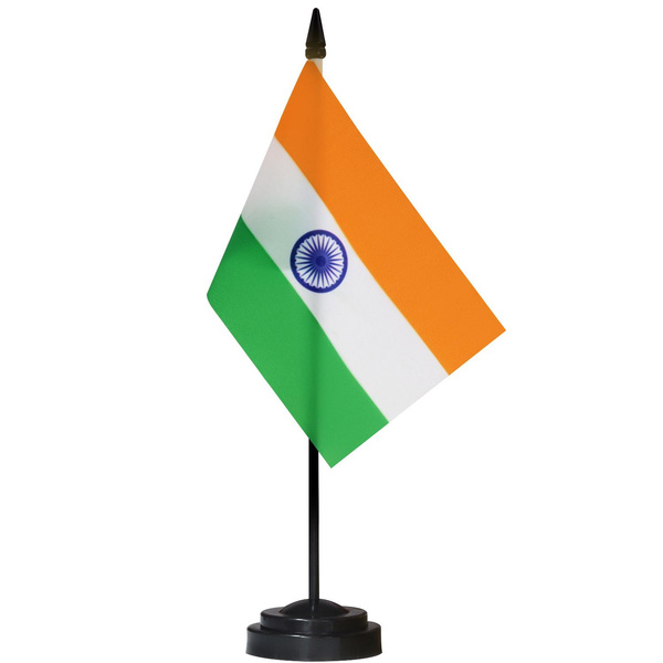ANLEY India Deluxe Desk Flag Set - 6 x 4 Inch Miniature Indian Desktop ...