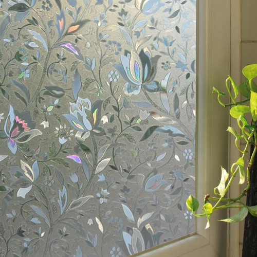 New Fashion Fashion Home Flower Frosted Frosted Glass Privacy Screen ...