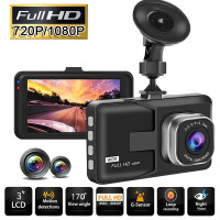 Car DVR Camera Dashcam Three Lens Vehicle Car DVR Dash Cam Camera Wide ...