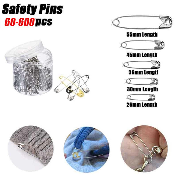 60-600pcs Safety Pins Metal Pins Strong Brooch Pins for Clothing Tags ...