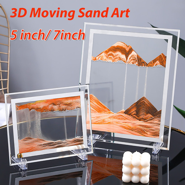 3D Colorful Moving Sand Frame Flowing Sand Art Picture Glass Sandscape ...
