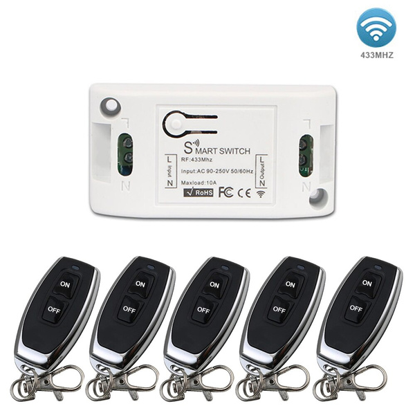 433MHz Universal Remote Control Switch AC 110V 220V 1CH Receiver Module ...