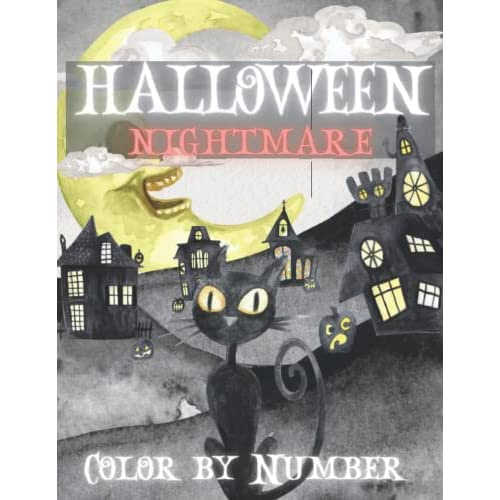 Halloween Nightmare Color by Number For Adults: Horror Drawings - Scary ...