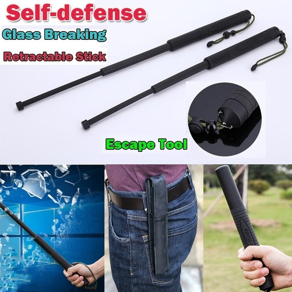 Self-defense Retractable Stick Plastic/Alloy Steel Three Section ...