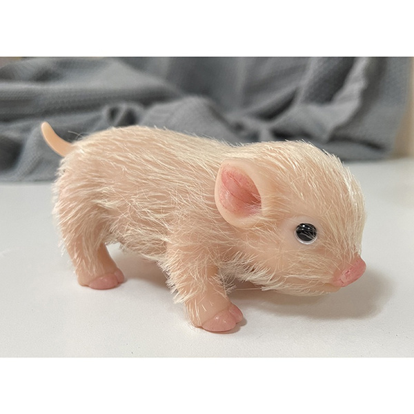 5 Inch Simulation Soft Silicone Pig Doll Toy Body Hairy Pig Doll Kids ...
