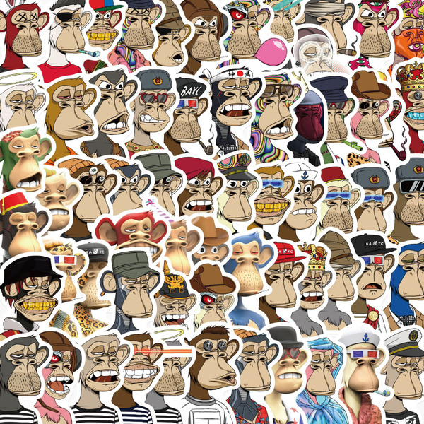 32/64pcs/set of Ape NFT Profile Picture Bored Ape Yacht Club Stickers ...