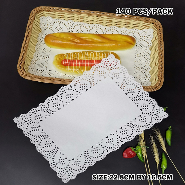 140 Pcs/Pack Rectangular Lace Oil-absorbent Paper Wedding White ...