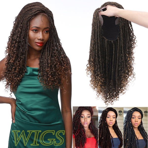 Goddess Locs Hair Curly Crochet Braids Ombre Swept Back Curly Faux Locs ...