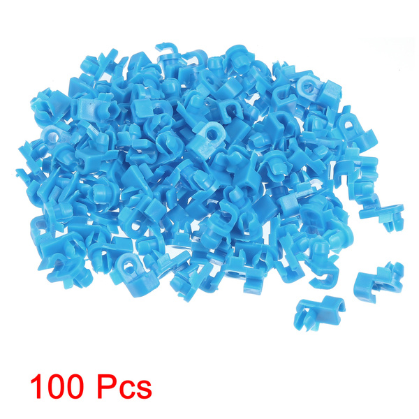 Blue Plastic 4mm Dia Hole Fastener Door Lock Rod End Clamps 100 Pcs for ...